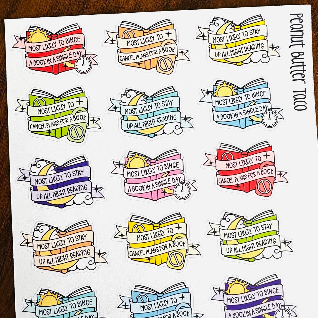 Most Likely to General Reading Planner Stickers - Bookworm Planner ...