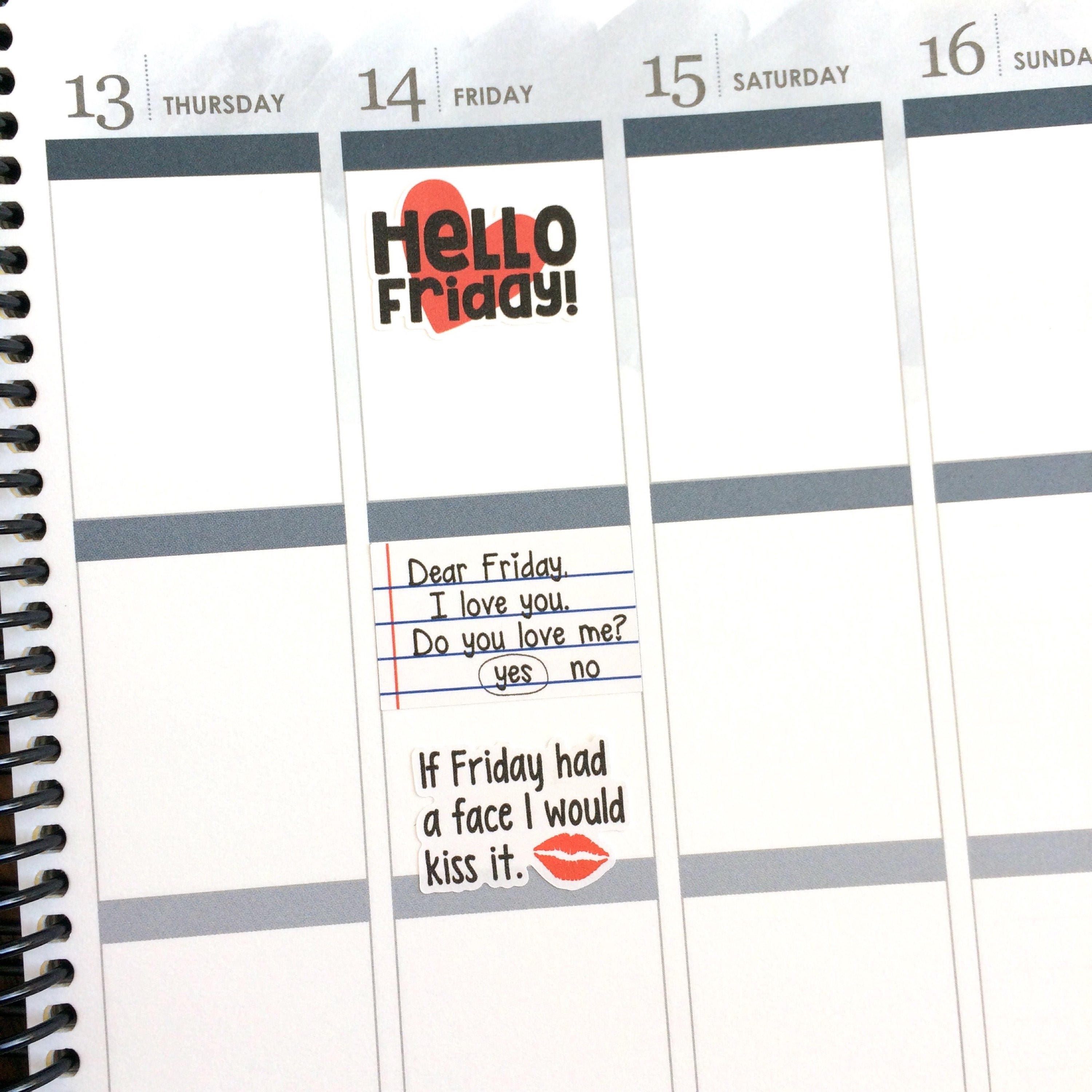 Hello Friday Planner Stickers - Friday Love Stickers - Fun Friday ...