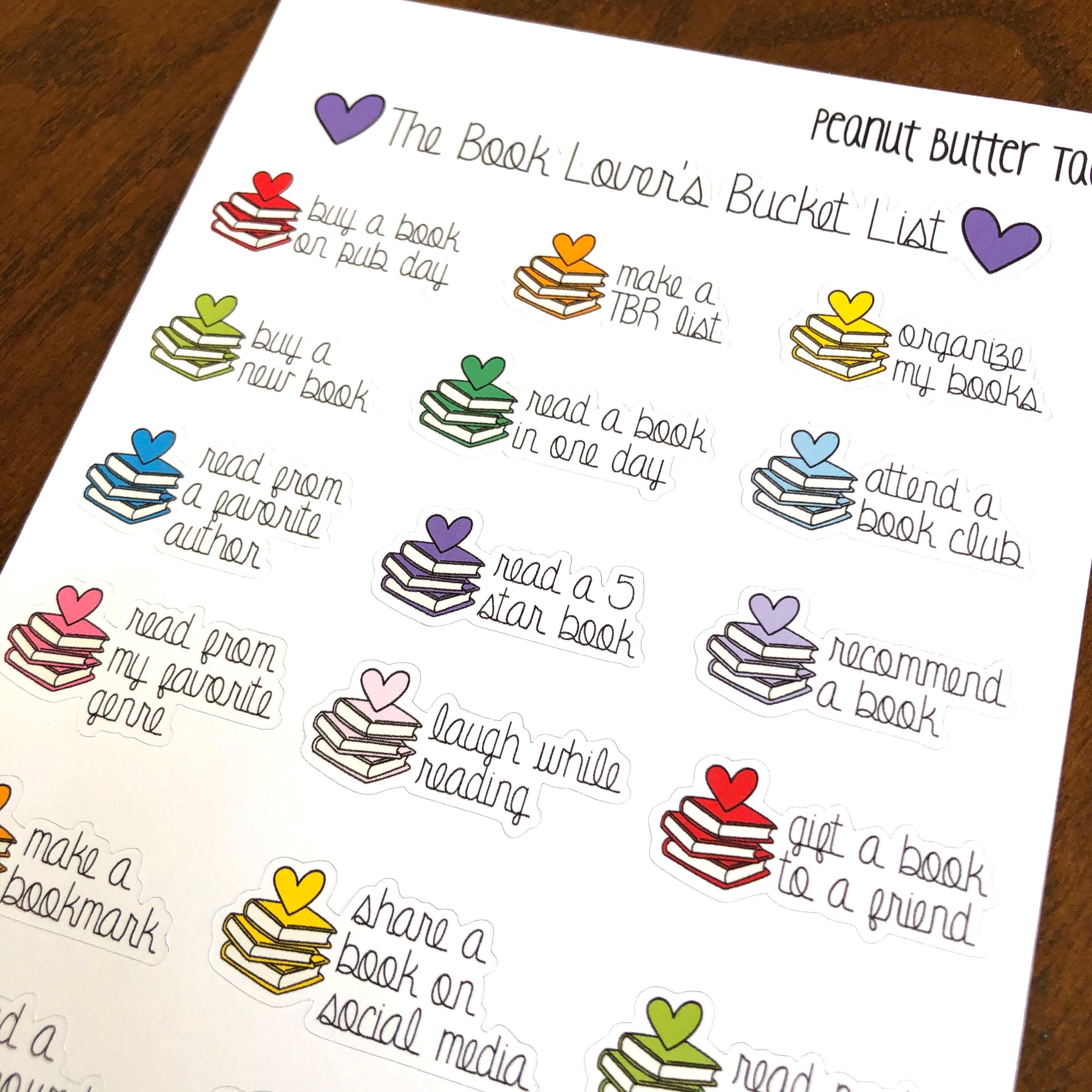 The Book Lover's Bucket List - Reading Challenge Planner Stickers ...
