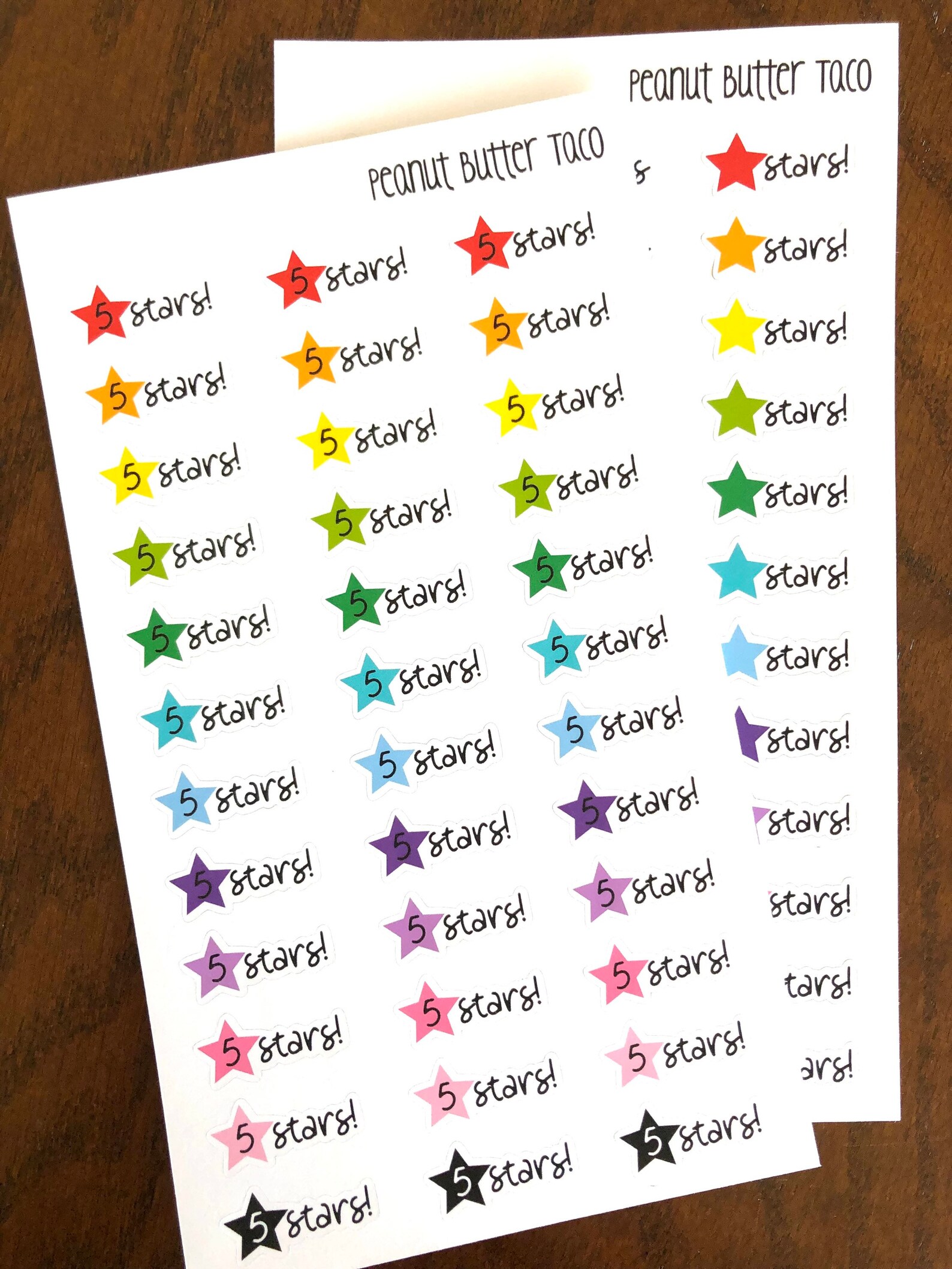 5 Stars Planner Stickers - 5 Star Rating Books Movies - Bookish Reading ...