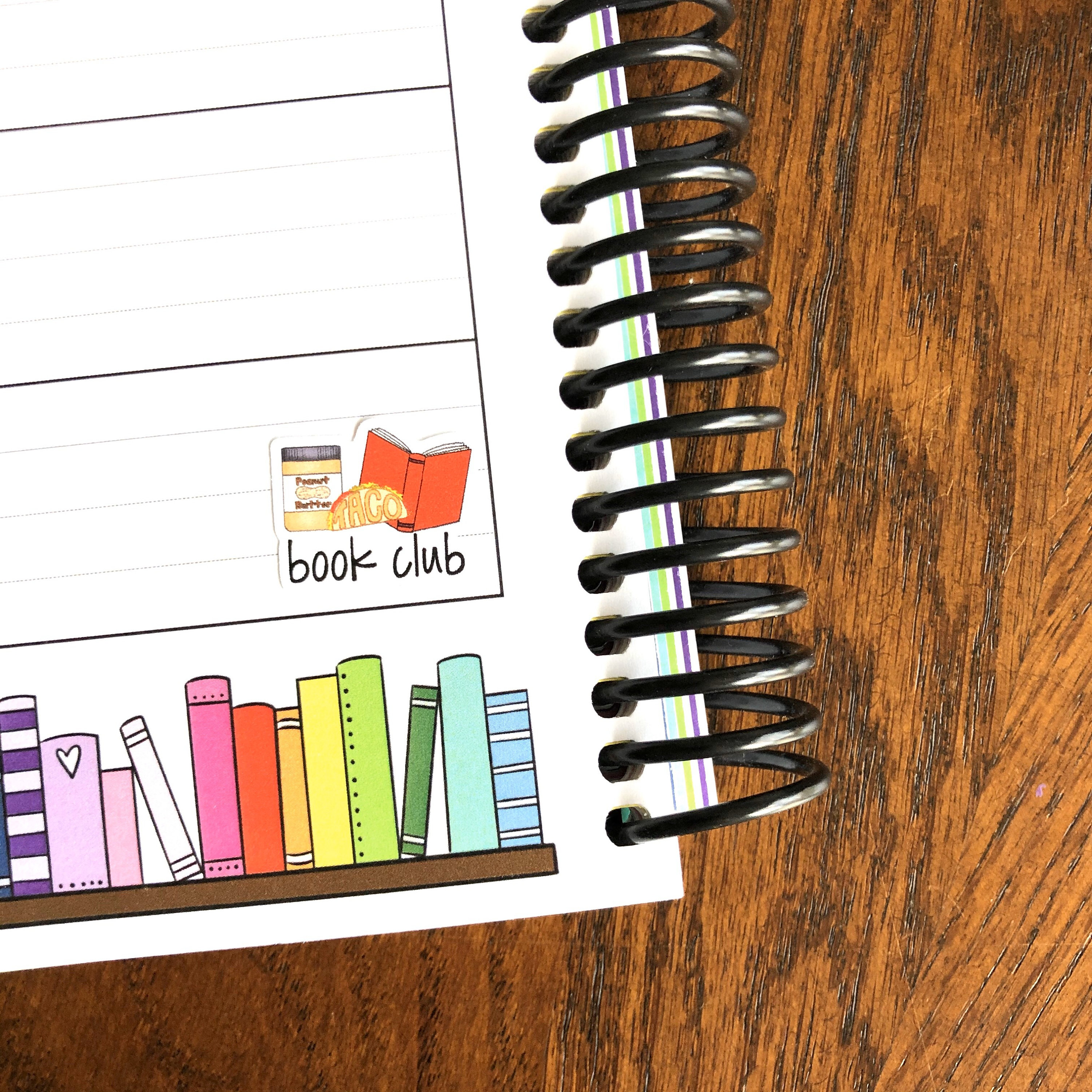 Peanut Butter Taco Book Club Stickers Hand Drawn Reading - Etsy