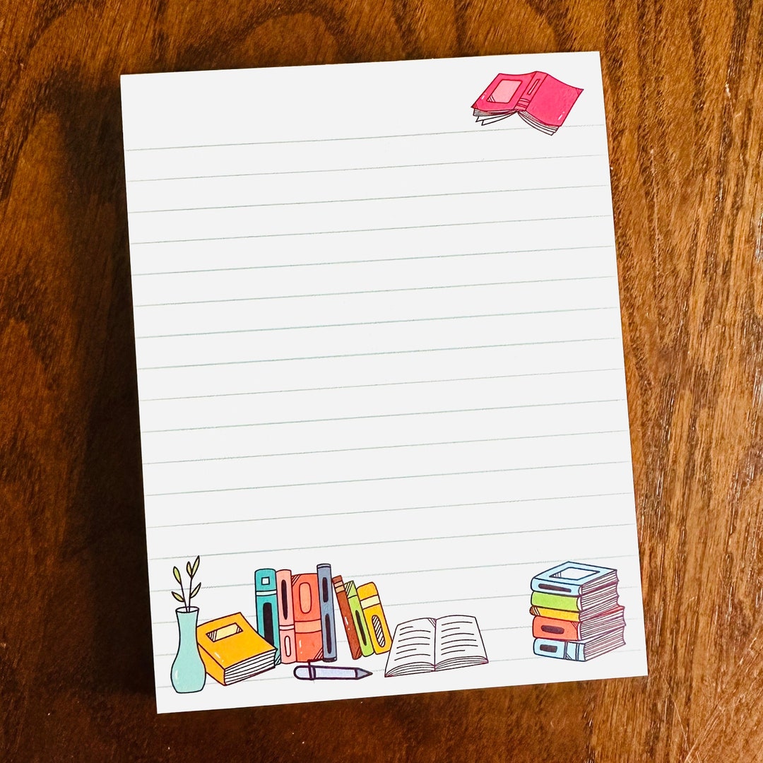 Bookish Notepad - 4.25 X 5.5" - I Love Books Paper - Bookworm Gift ...
