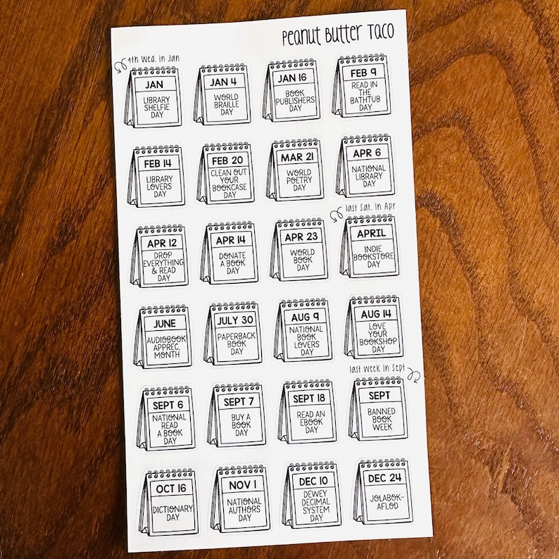 Reading Holidays Planner Stickers - Bookish Holiday Stickers - Bookish ...
