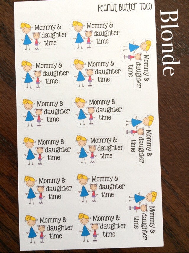 Mommy and Daughter Time Stickers - Family Time Planner Stickers - Mom ...