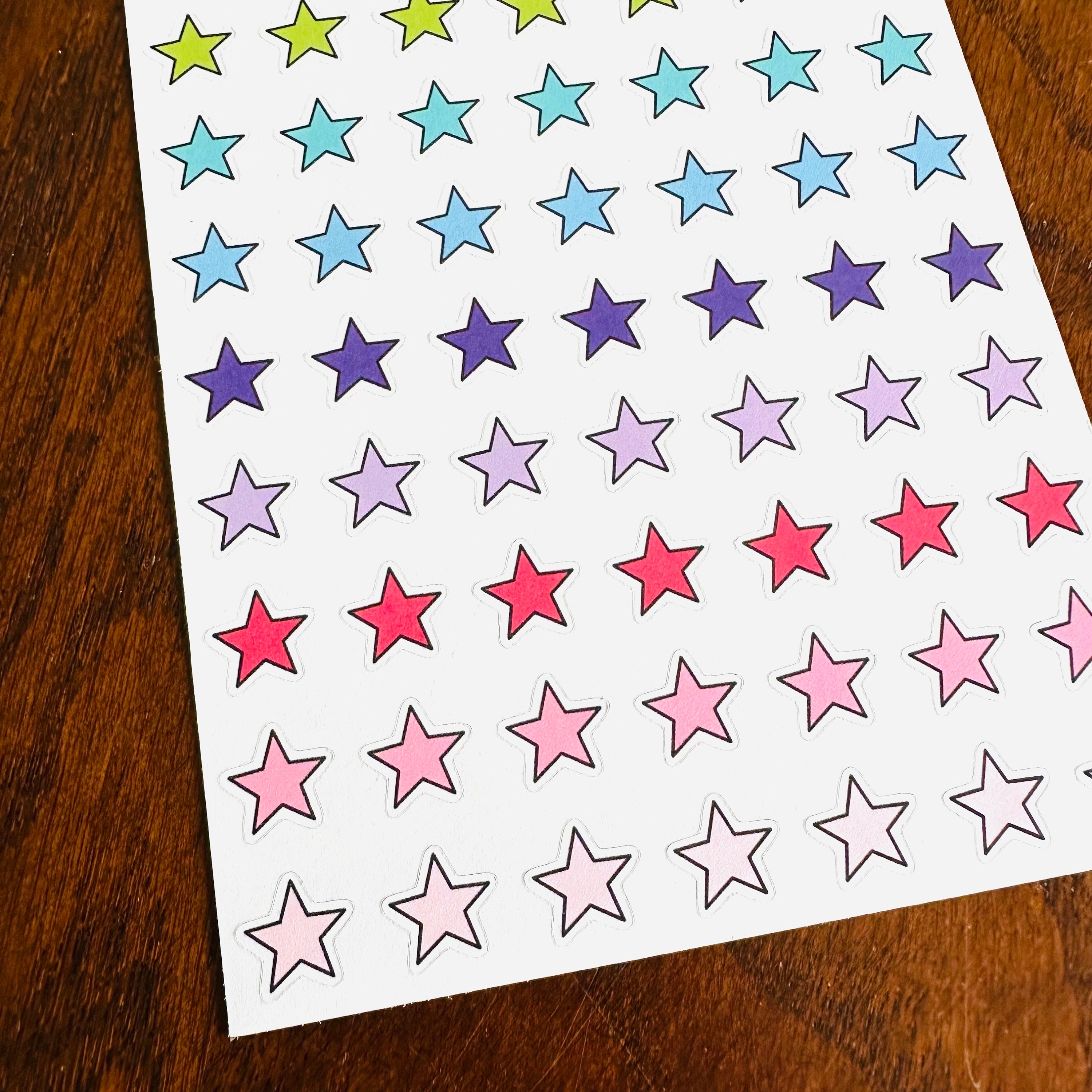 Hand Drawn Star Stickers - Doodle Stars Planner Stickers - Rainbow Star ...