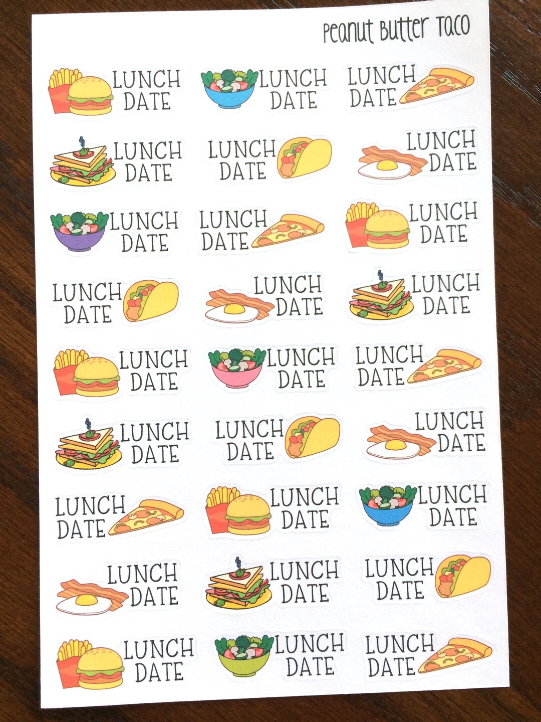 Lunch Date Planner Stickers - Lunch Planner Stickers - Lunch Calendar ...
