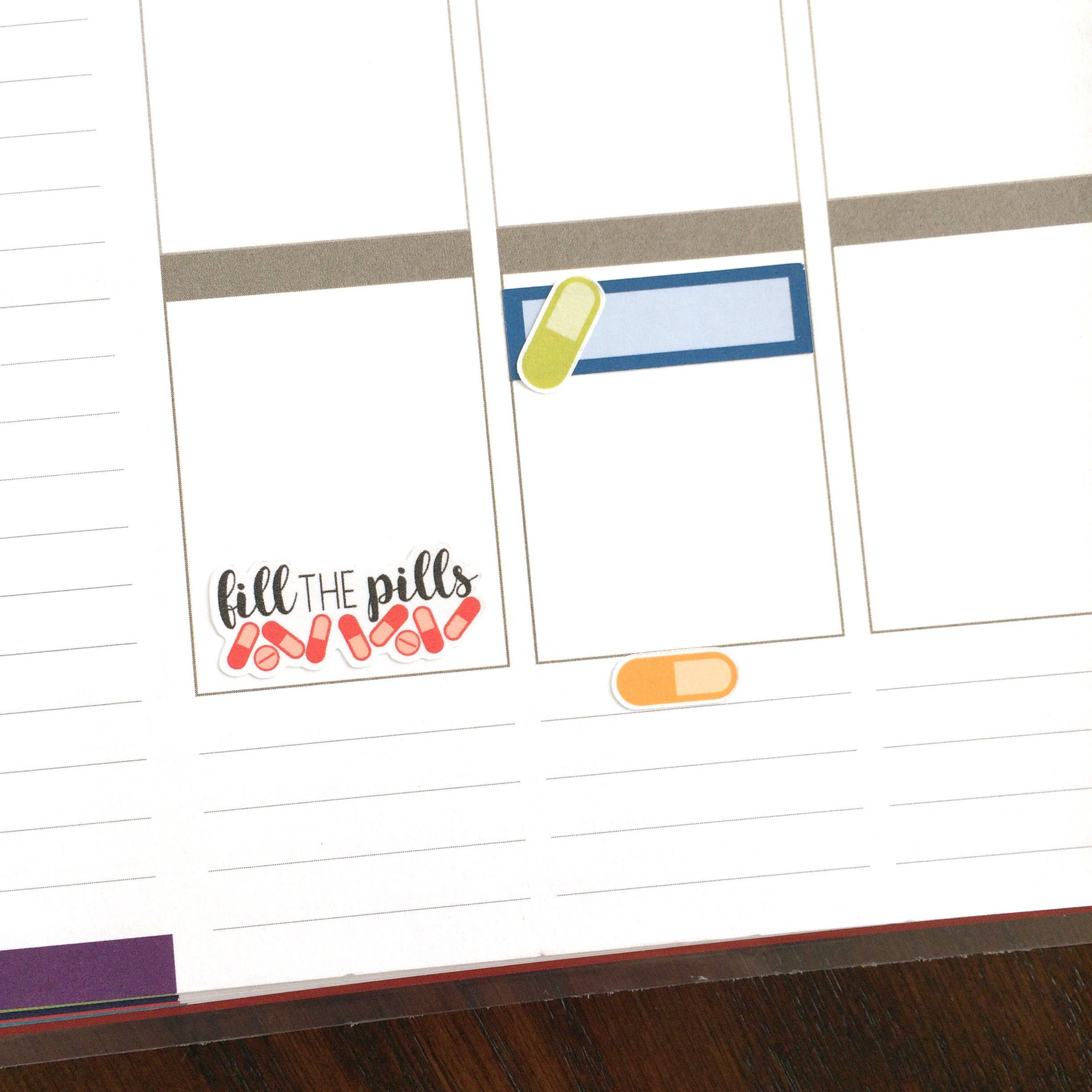 Fill the Pills Stickers Fill Pill Box Reminder Stickers | Etsy