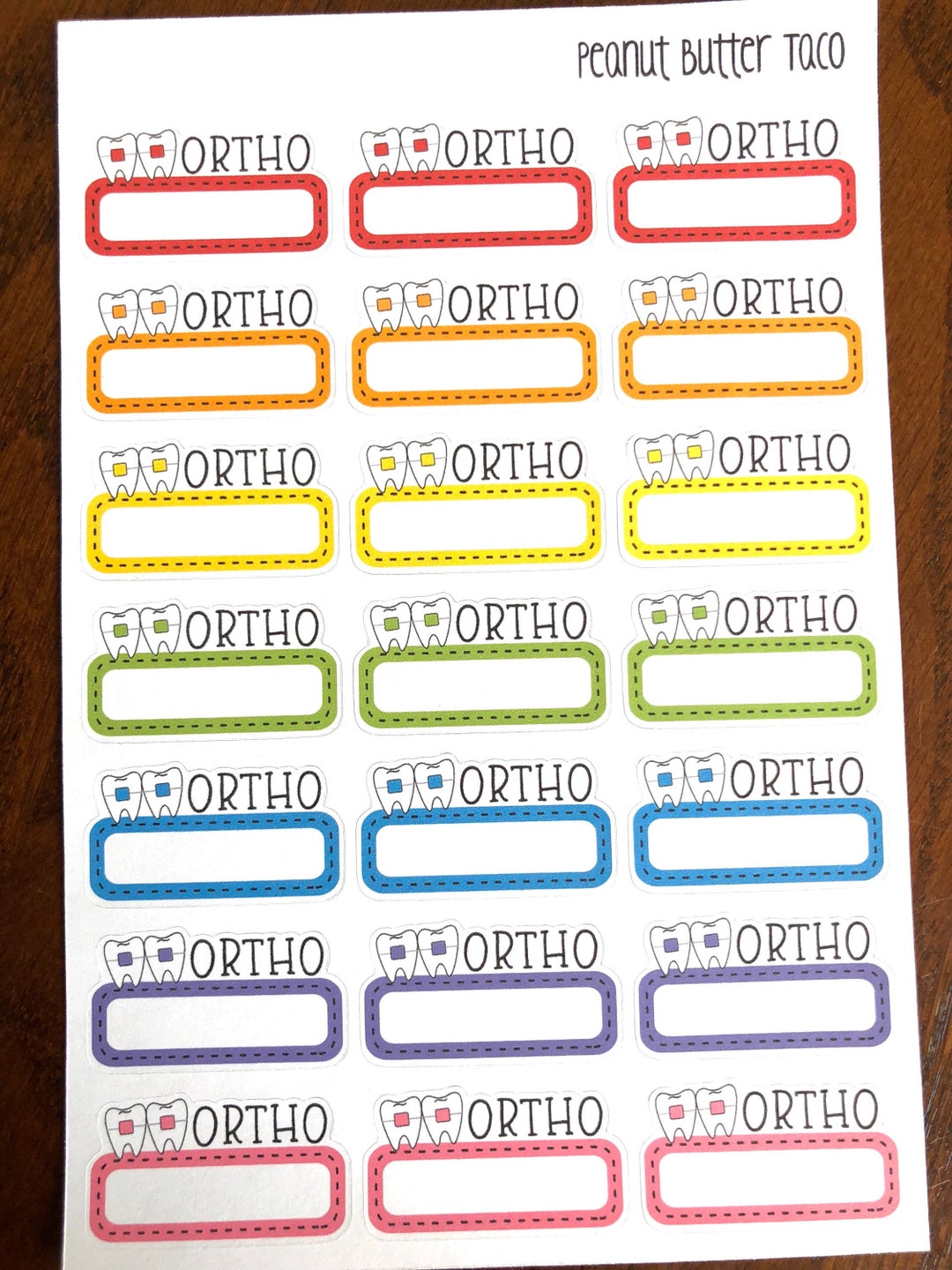 Orthodontist Planner Stickers - Ortho Appointment Stickers - Braces ...