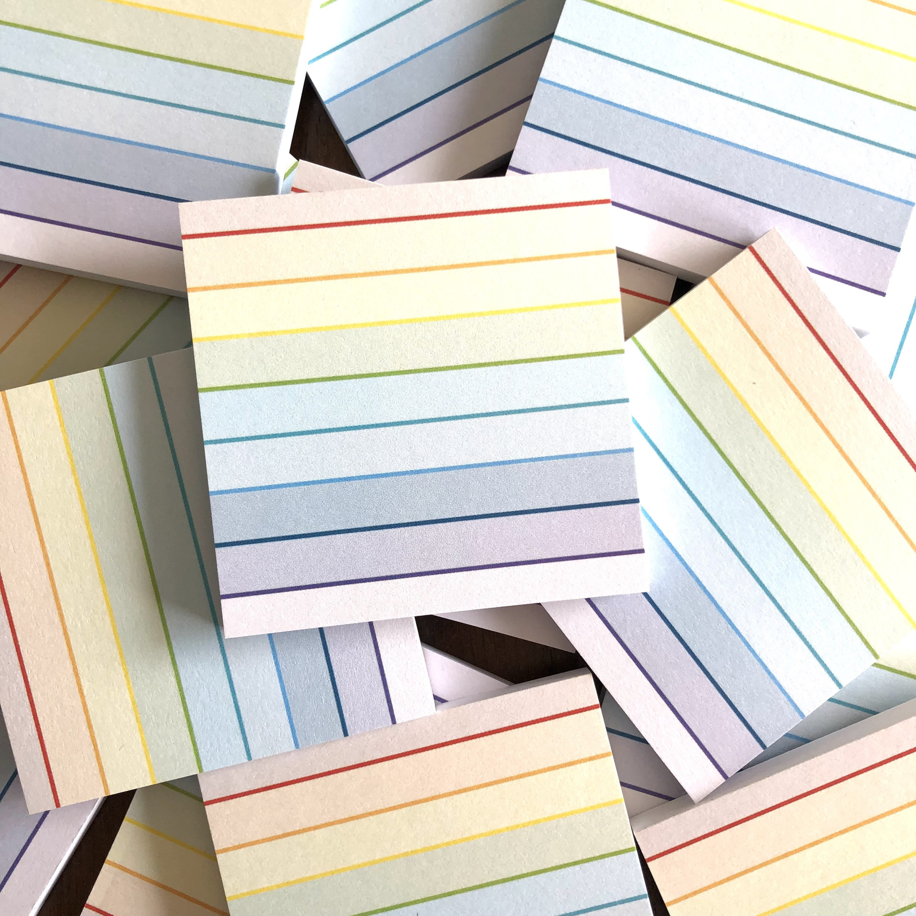 Rainbow Sticky Notes Lined Sticky Notes Stationery Gift - Etsy