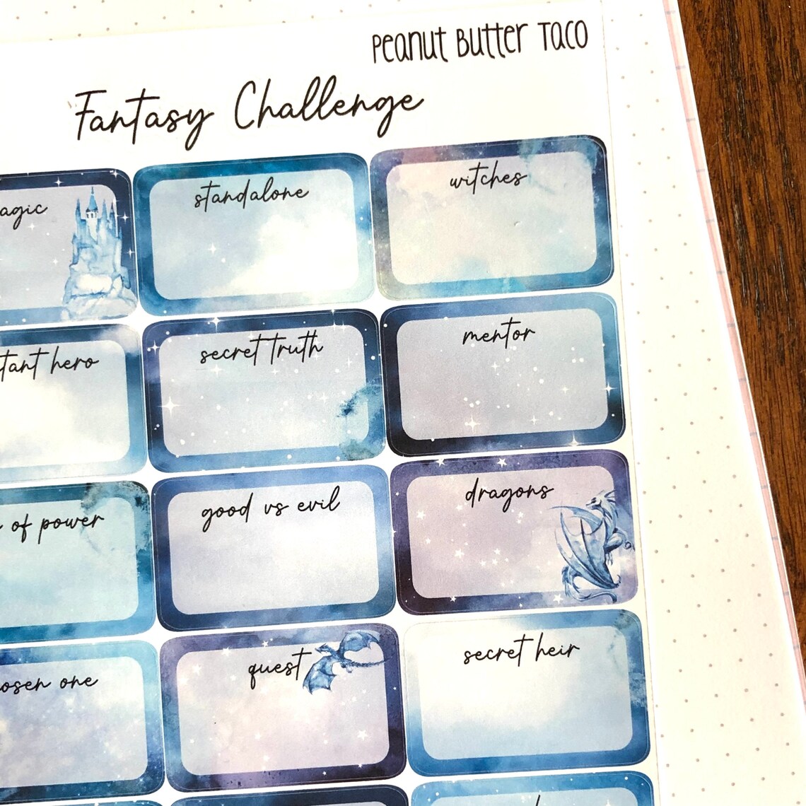 Fantasy Reading Challenge Stickers - Genre Reading Challenge Stickers ...