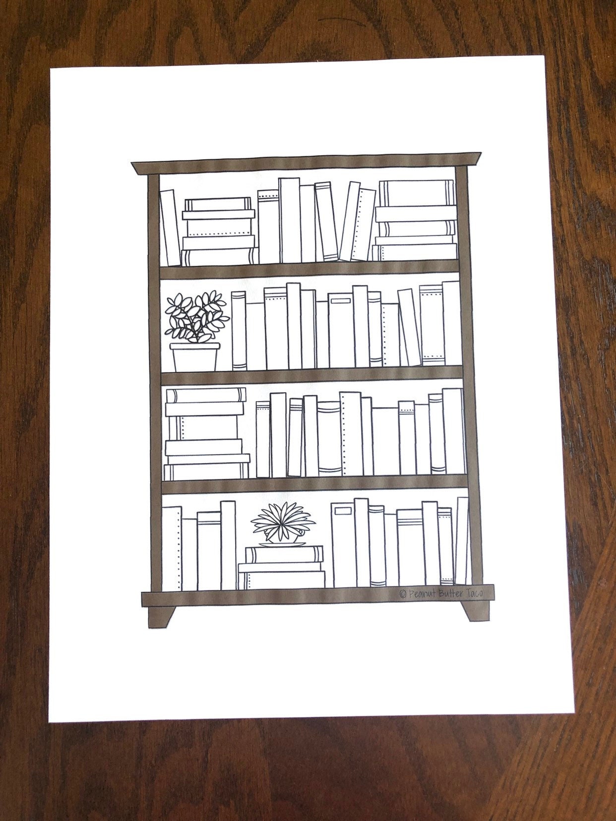 PRINTABLE Two Bookshelves Reading Planner Bookshelf - Etsy
