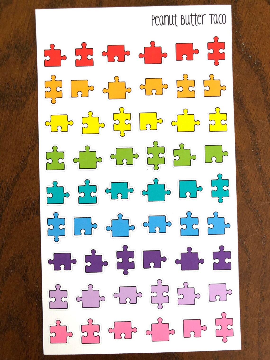 Puzzle Piece Stickers Puzzle Pieces Planner Stickers | Etsy