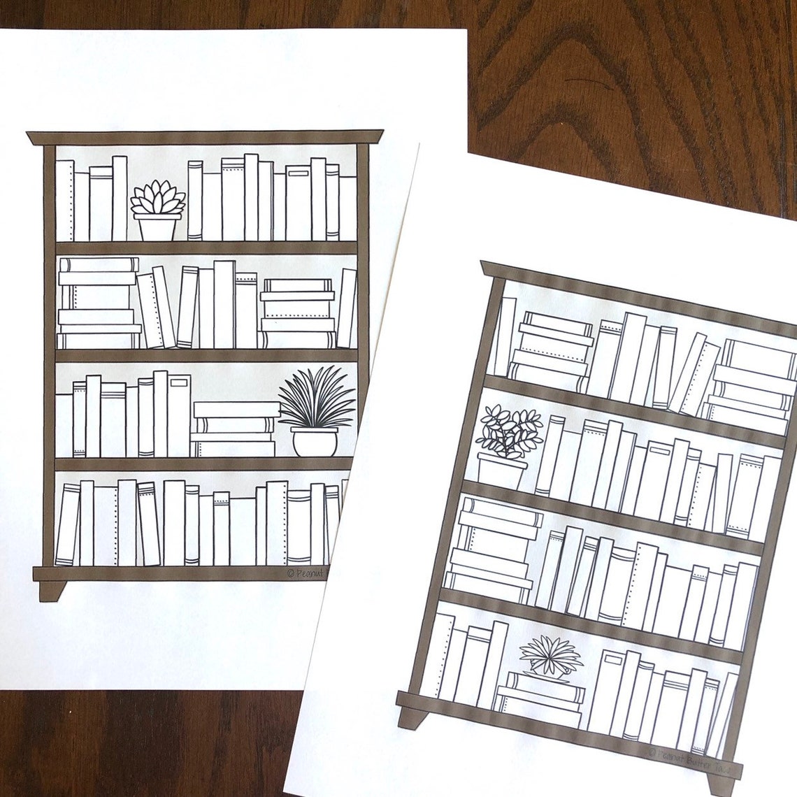 PRINTABLE Two Bookshelves Reading Planner Bookshelf - Etsy