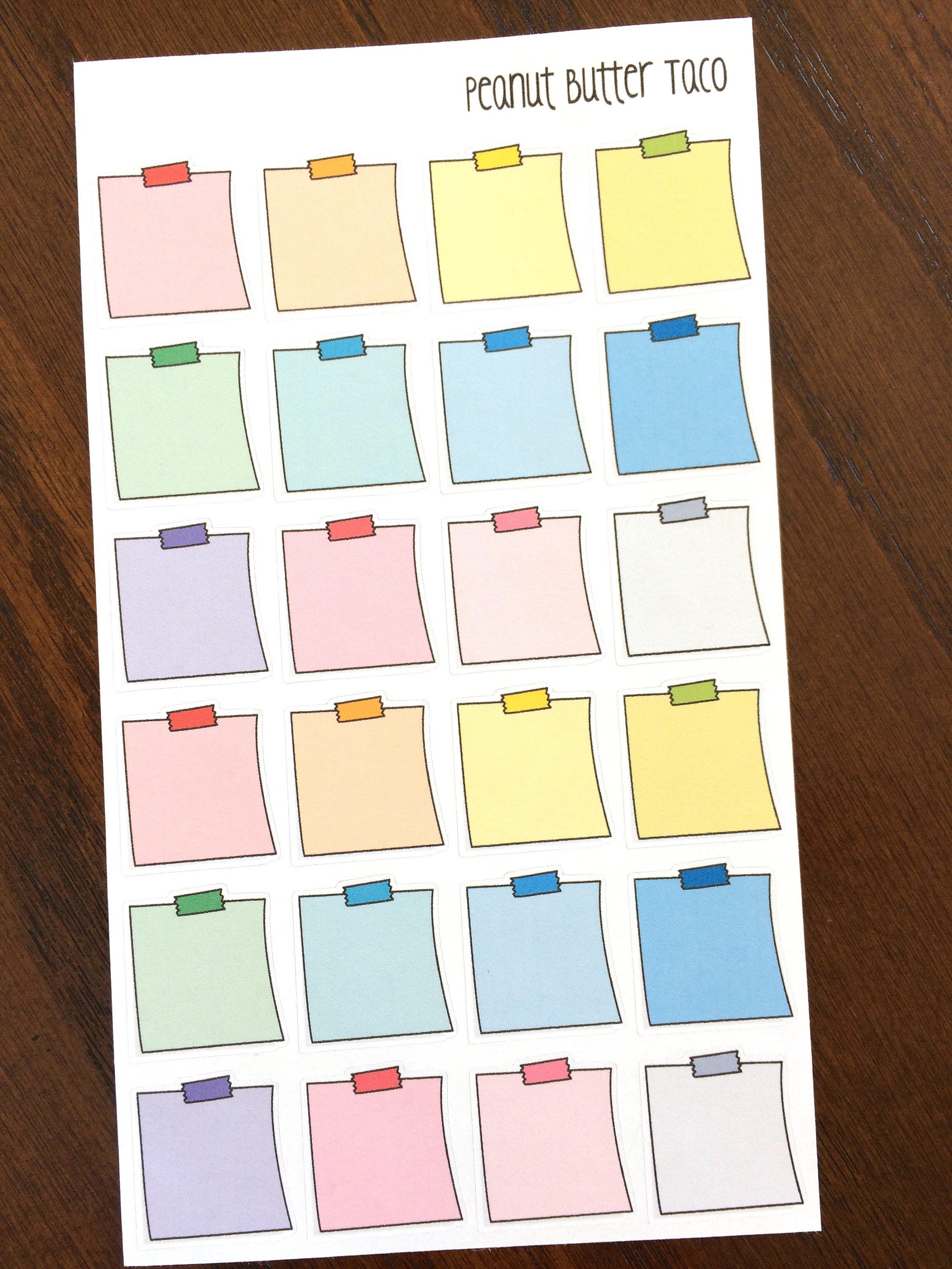 Rainbow Sticky Notes Planner Stickers Note Pad Stickers | Etsy