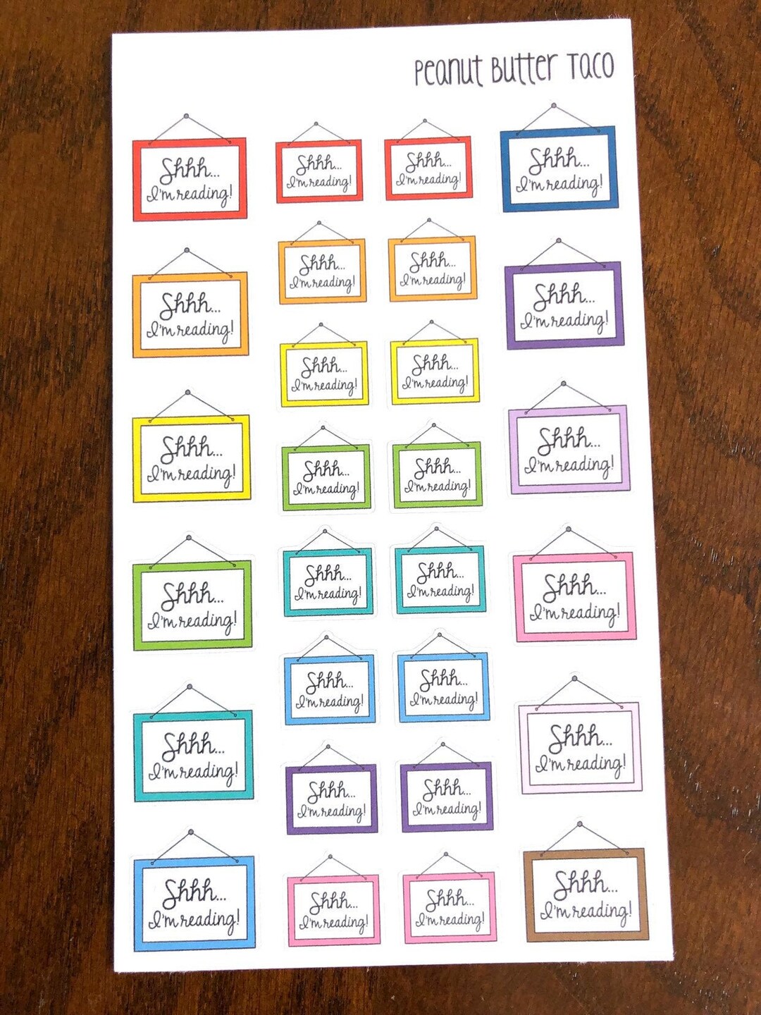 Shhh... I'm Reading! Signs - Busy Reading - Bookish Stickers - Bookworm ...