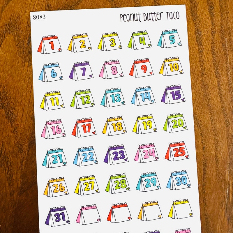 Bullet Journal Stickers Calendar - Etsy