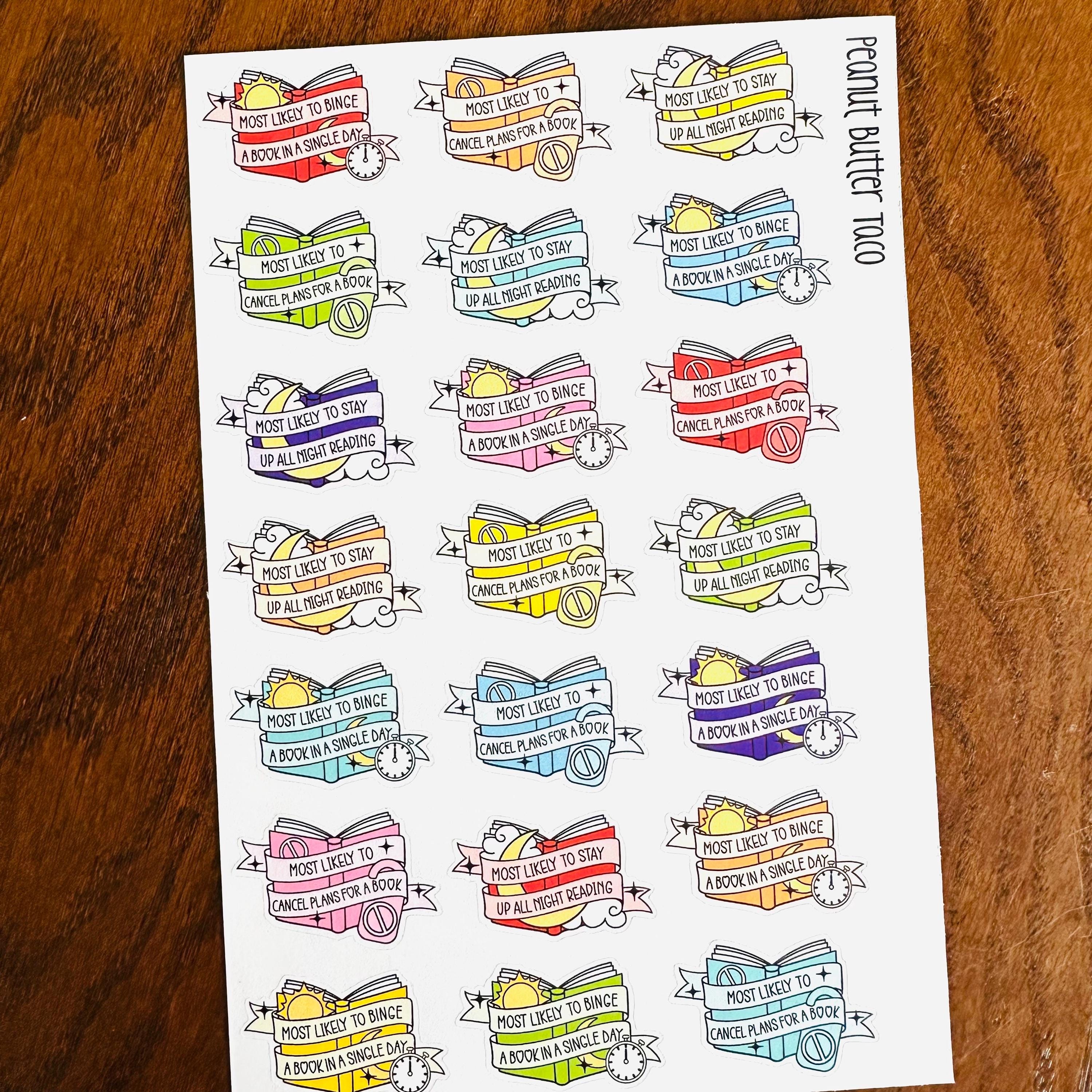 Most Likely to General Reading Planner Stickers - Bookworm Planner ...