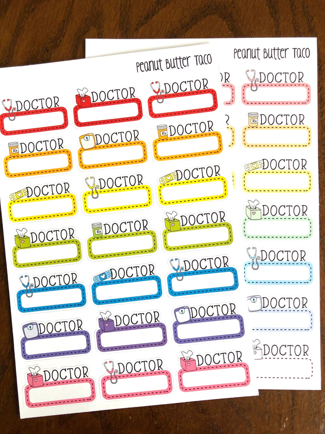 Doctor Planner Stickers - Rainbow or Pastel Doctors Appointment ...
