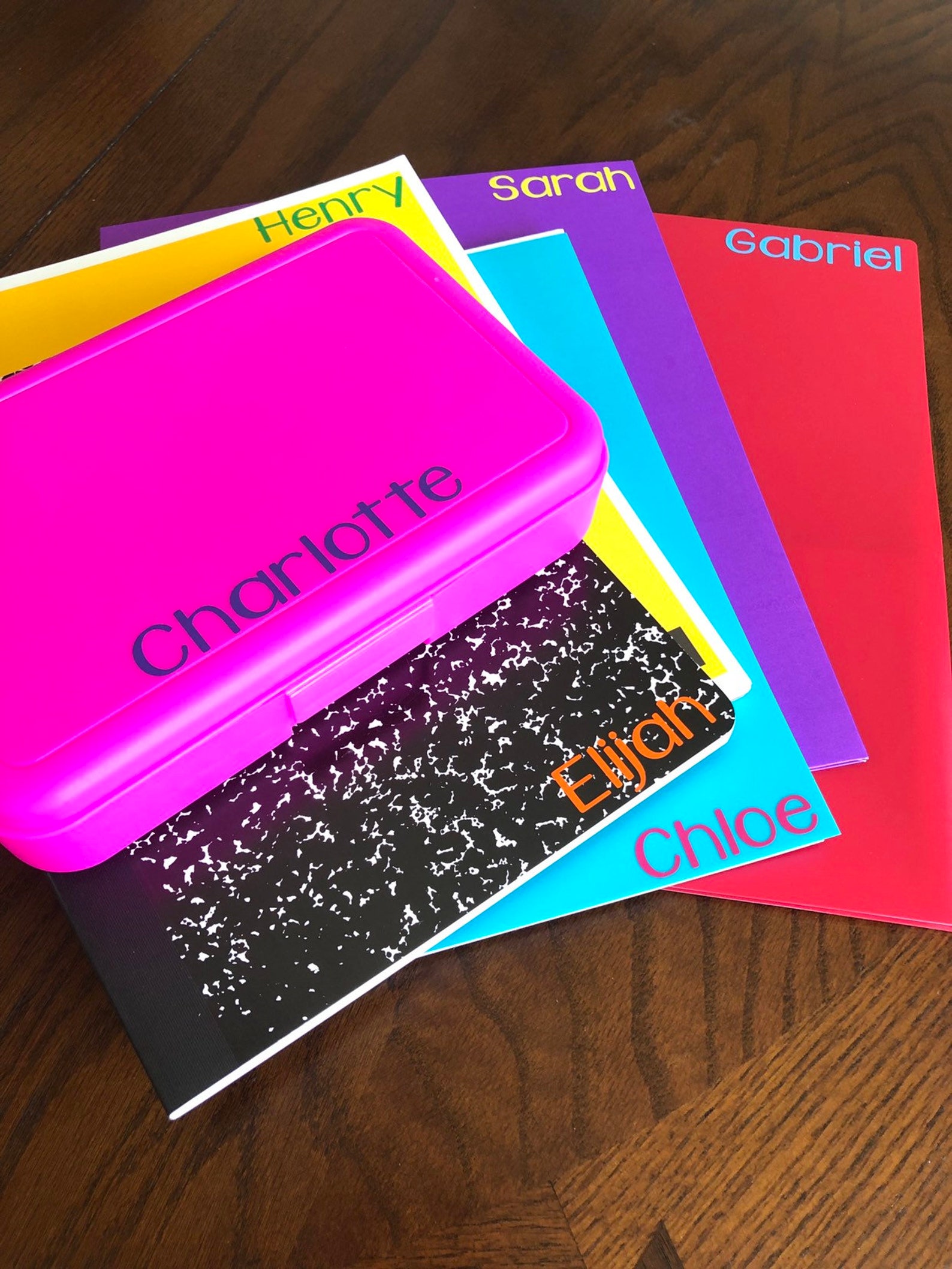 5 Back to School Vinyl Name Decals - Decals for School - School Supply ...
