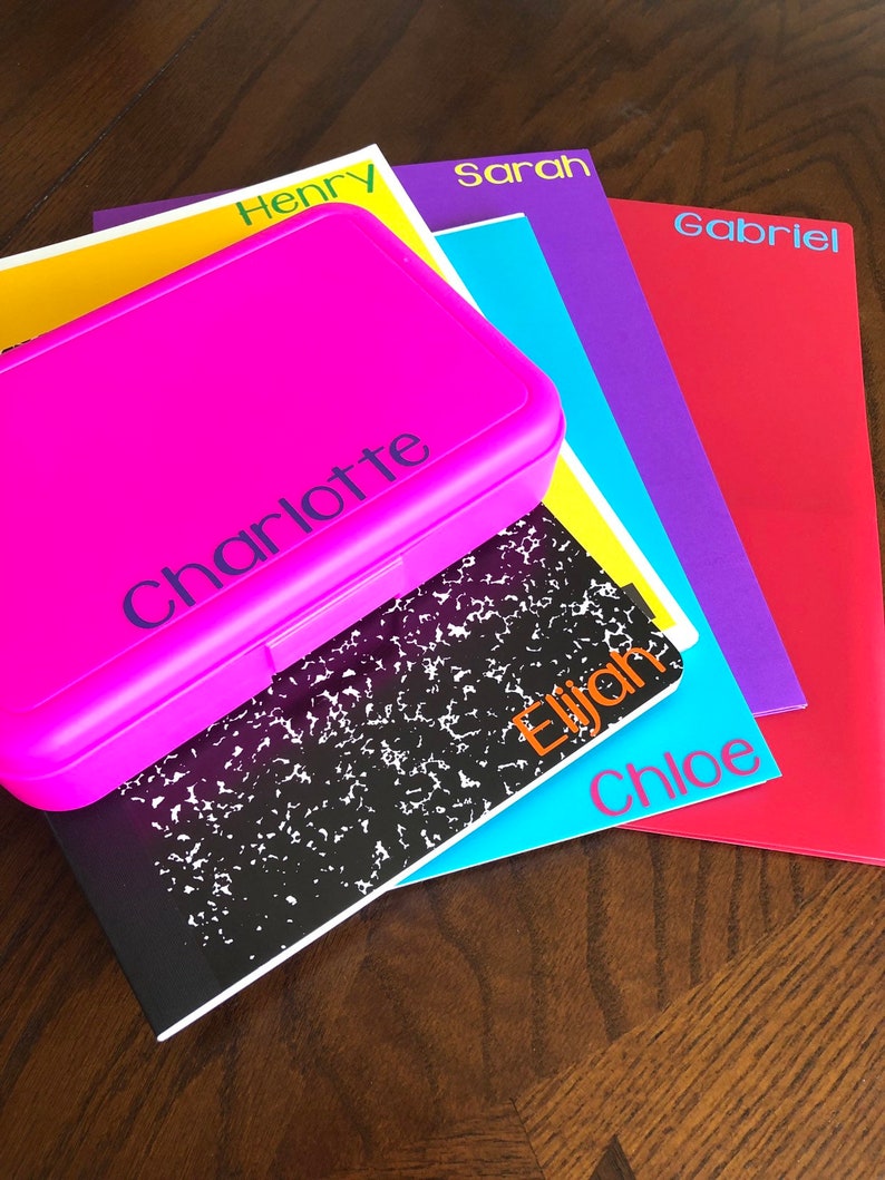 5 Back to School Vinyl Name Decals Decals for School | Etsy