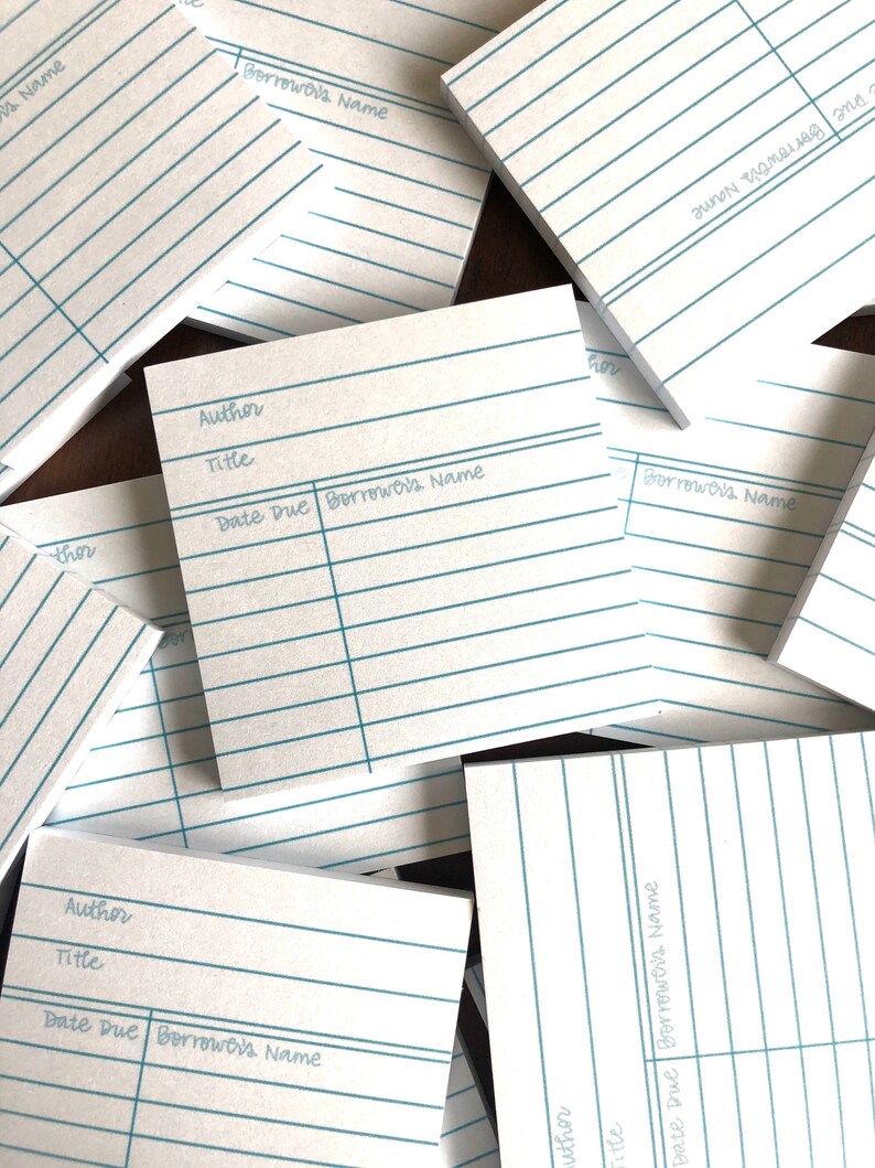 Library Card Sticky Notes Reading Sticky Notes Bookworm - Etsy