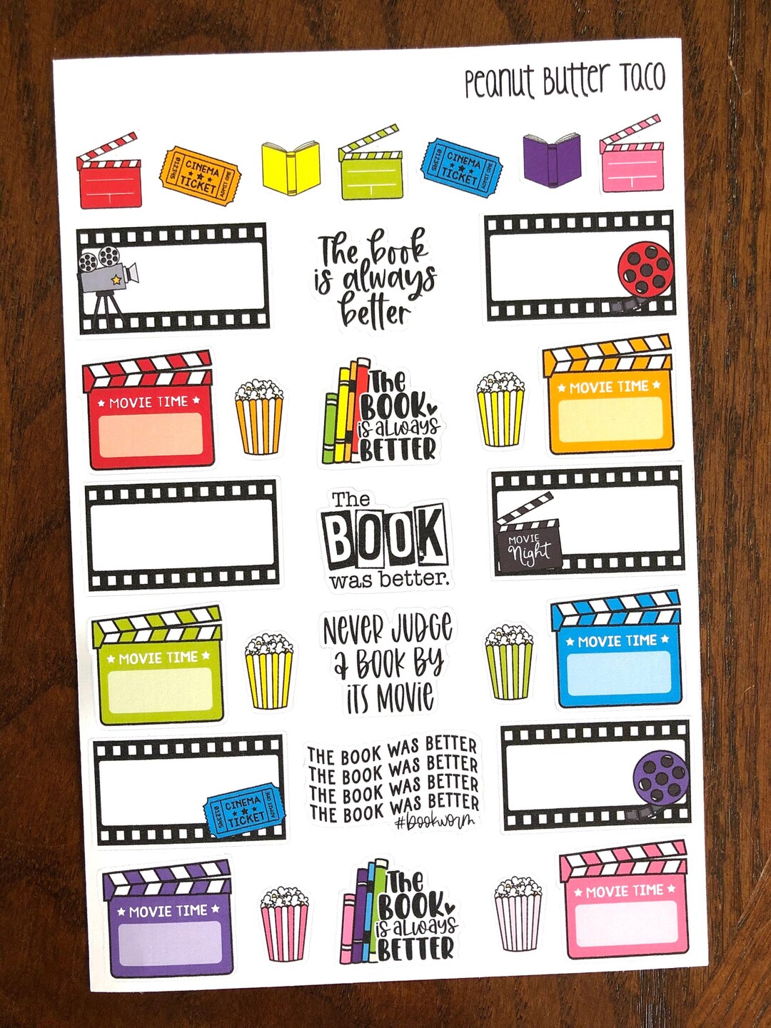 The Book Was Better Planner Stickers Book Adaptation Stickers Movie ...