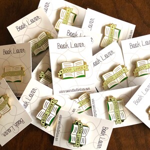 Book Lover Enamel Pin - Bookish Enamel Pin - Open Book Reading Pin ...