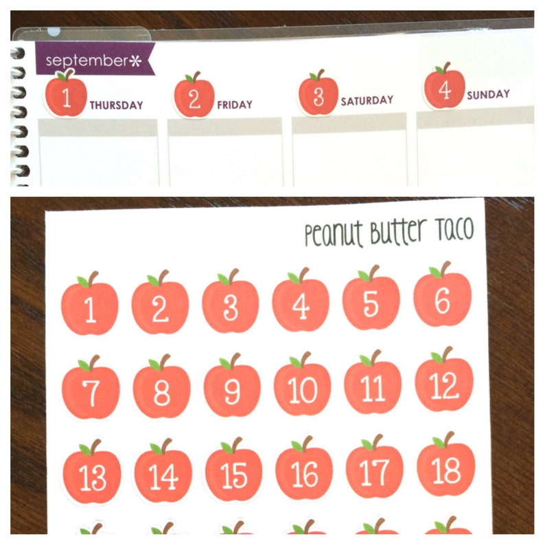 Apple Date Covers Apple Planner Stickers Apple Dates | Etsy