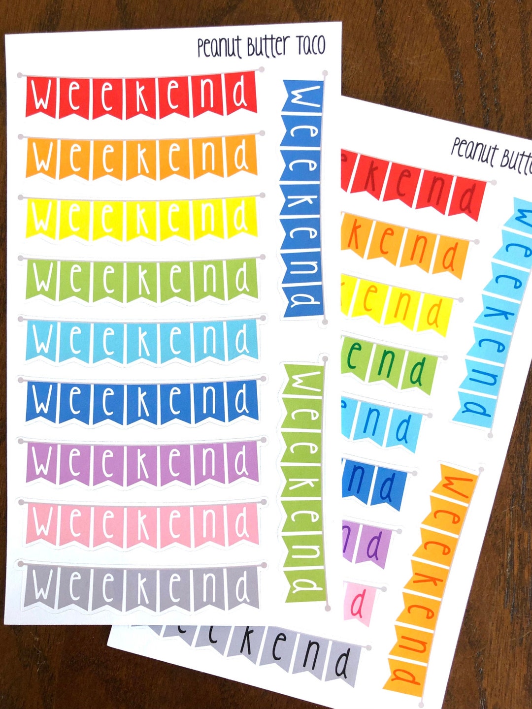 Weekend Banners - Rainbow Weekend Planner Stickers - Weekend Flag ...
