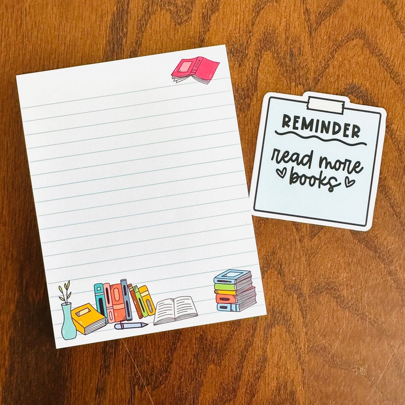 Bookish Notepad - 4.25 X 5.5" - I Love Books Paper - Bookworm Gift ...
