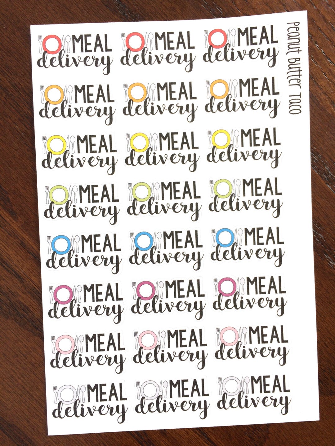 Meal Delivery Planner Stickers - Meal Delivery Service Stickers ...