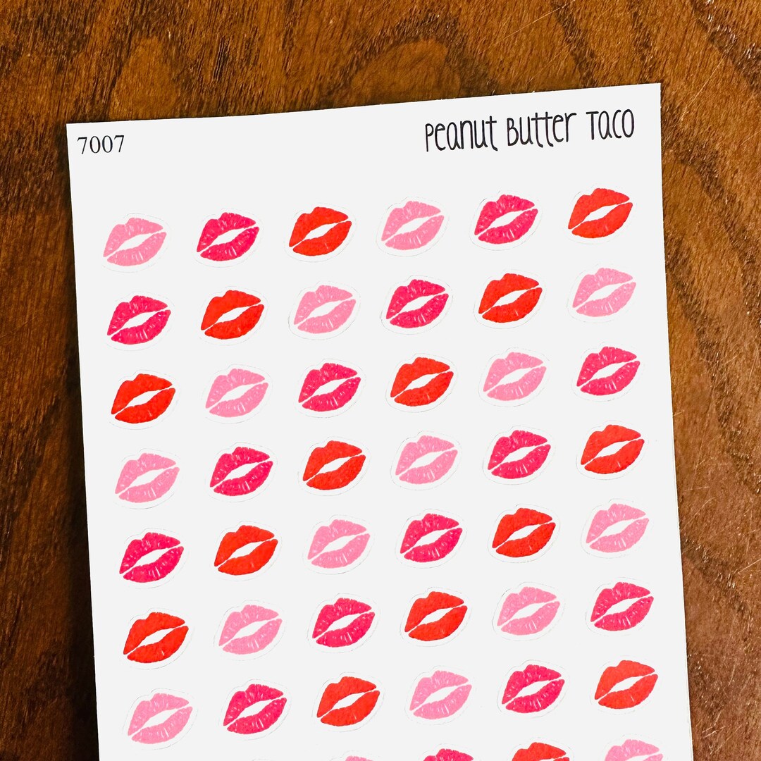Kiss Planner Stickers - Romance Reading Stickers - Lip Stickers - Love ...