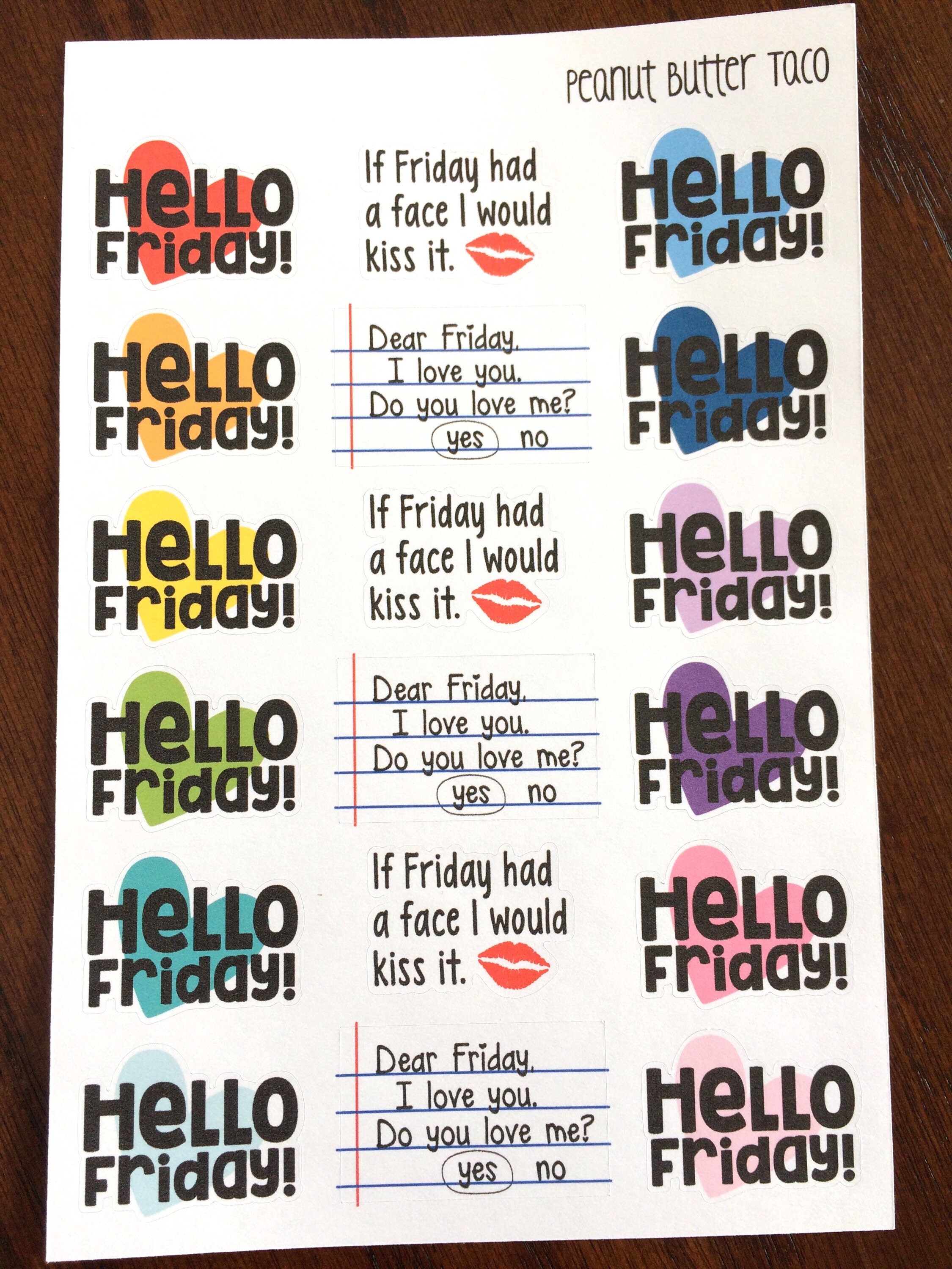 Hello Friday Planner Stickers Friday Love Stickers Fun - Etsy