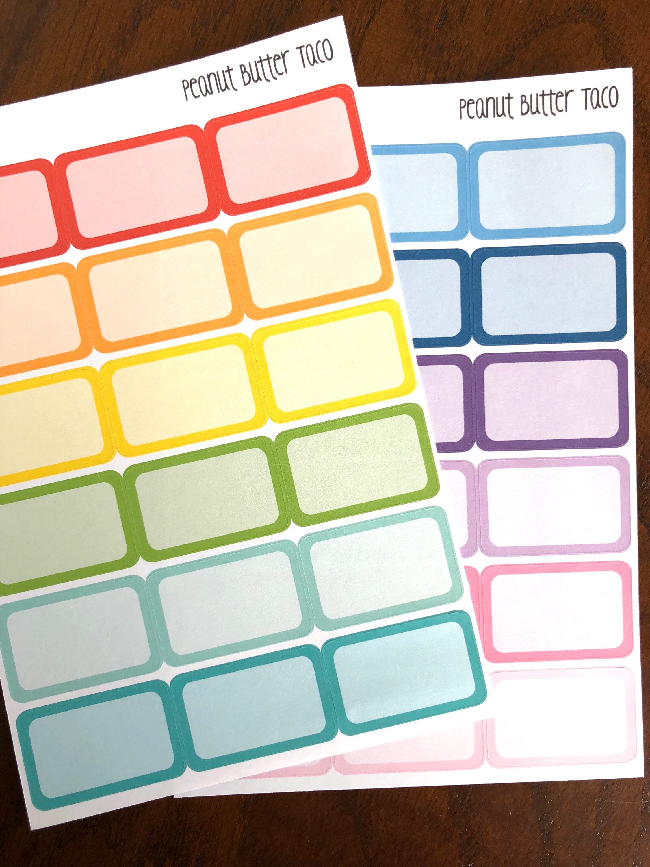 Ultimate Rainbow Half Boxes Planner Stickers - Half Box Planner ...