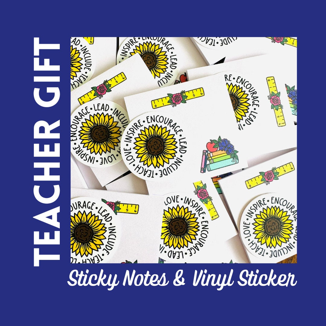 Teacher Gift Set Sticky Notes - Teacher Sticky Notes - Teacher Gift ...