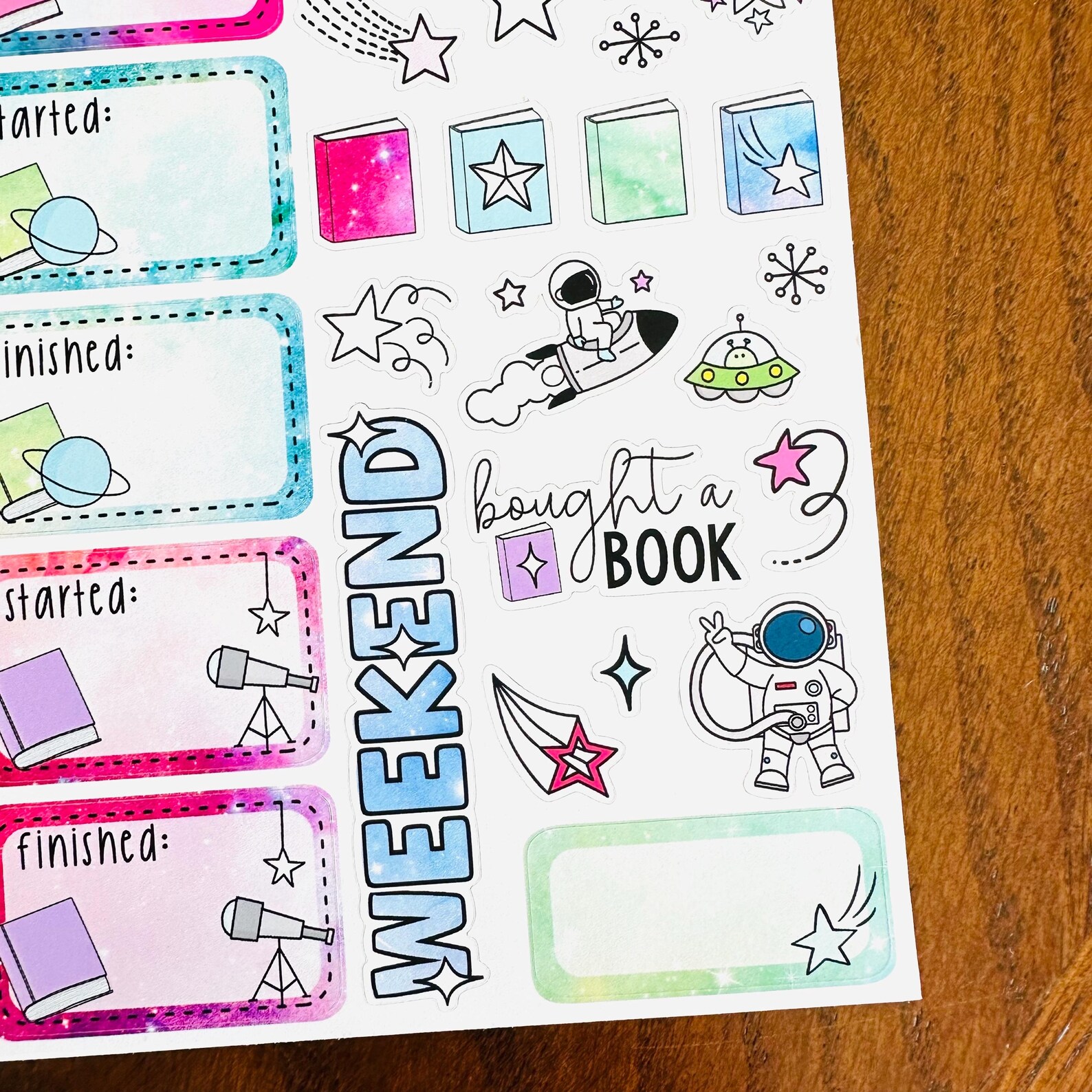 Supernova Reading Planner Stickers - Galaxy Stars Bookish Sampler ...
