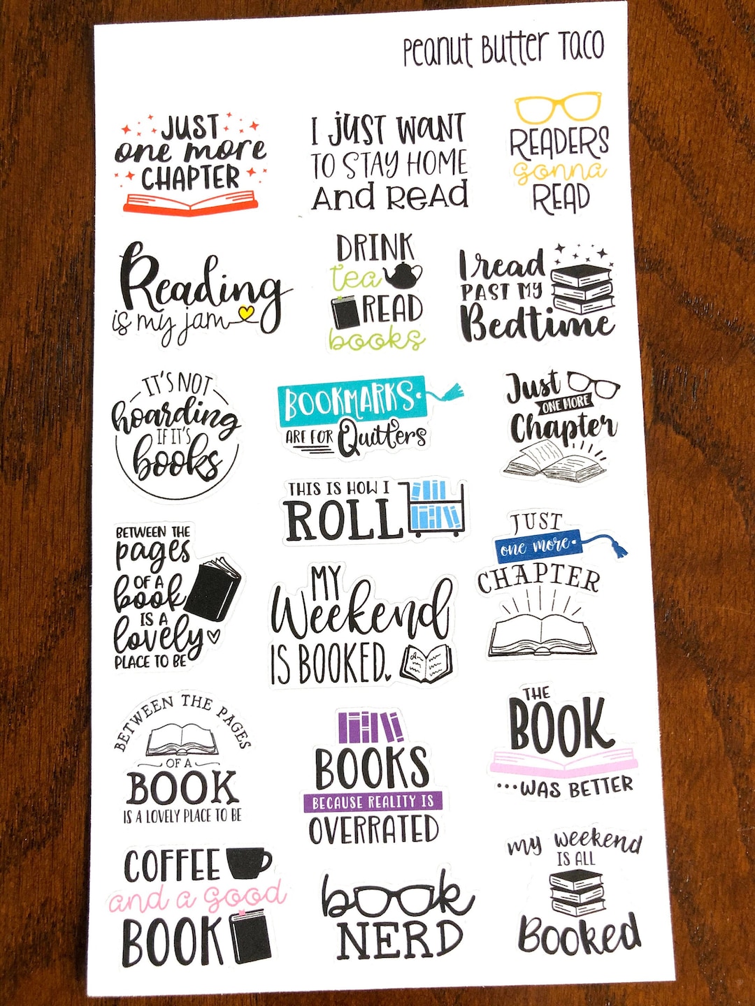 Bookish Quotes Planner Stickers - Bookworm Planner Stickers - Reading ...