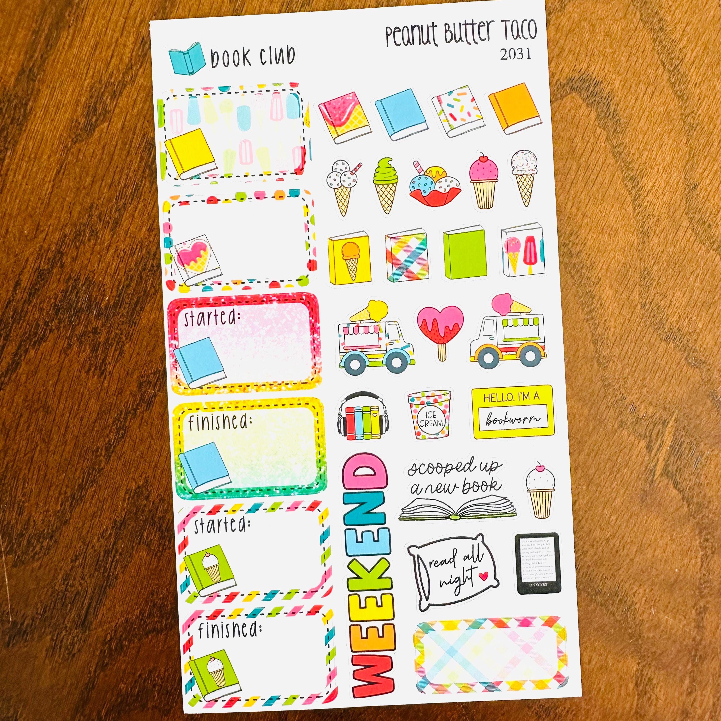 Ice Cream Bookish Sampler Planner Stickers - Summer Reading Stickers ...