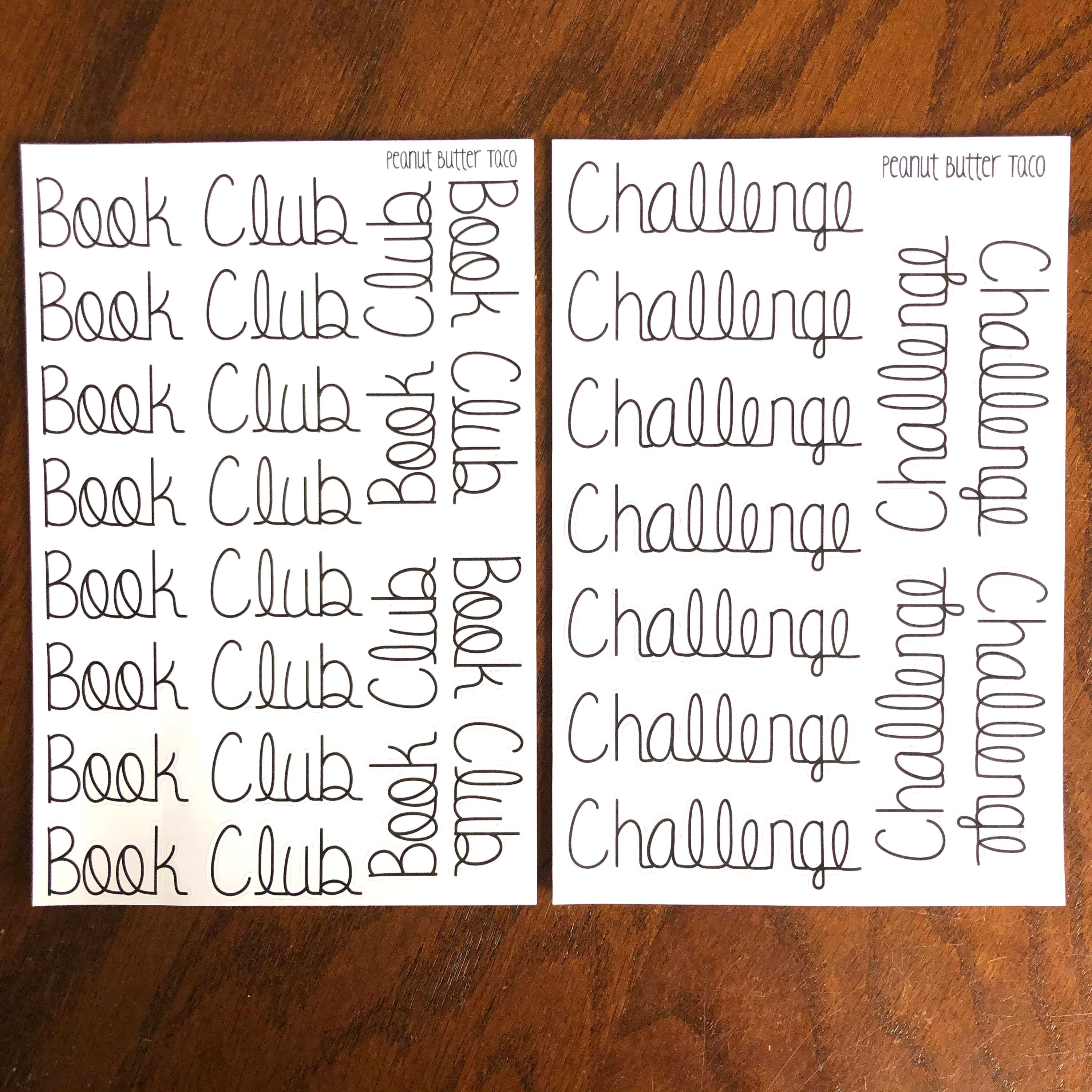 Choose Your Reading Planner Headers - Reading Notebook Stickers ...