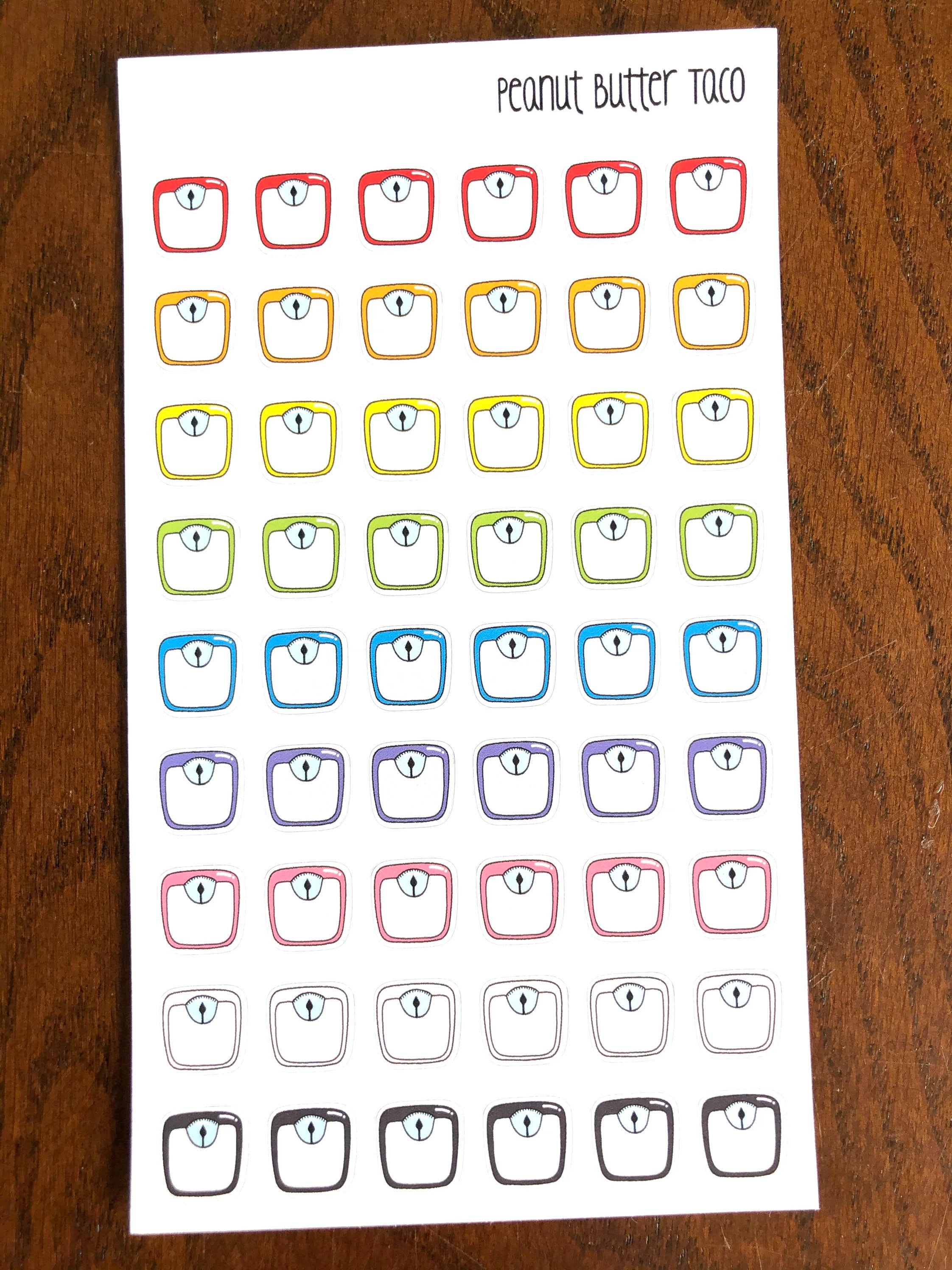 Waage Planner Sticker - Weight Tracking Stickers - Gewichtsabnahme ...