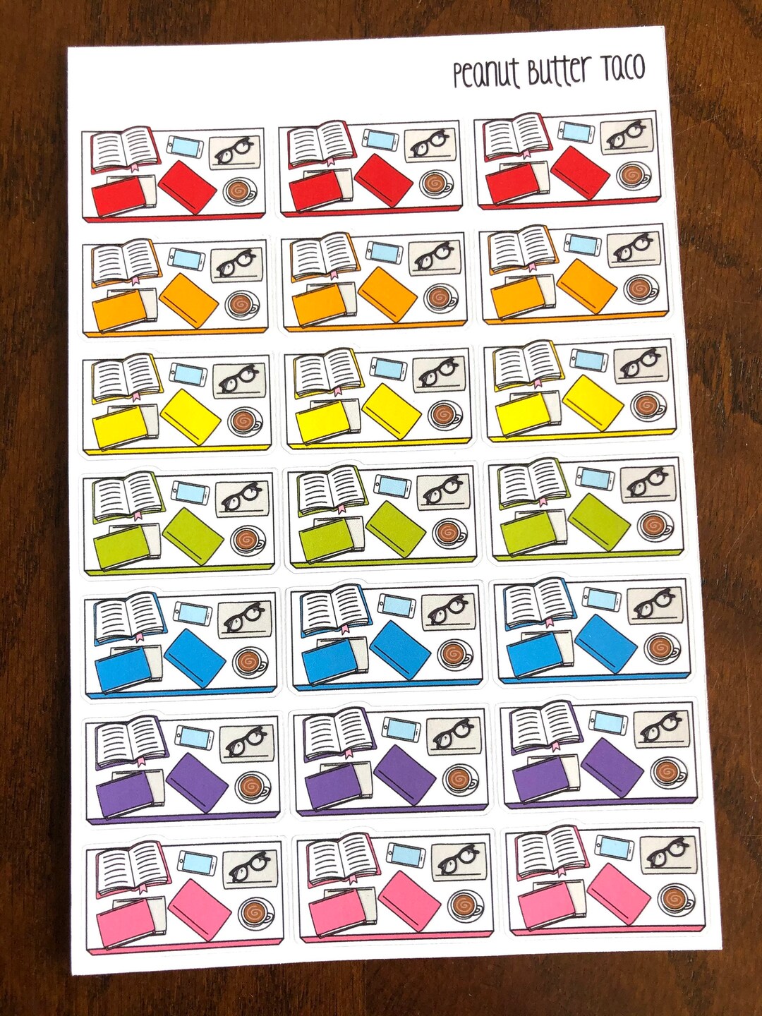 Reading Flat Lay Planner Stickers - Book Journal Stickers - Reading ...