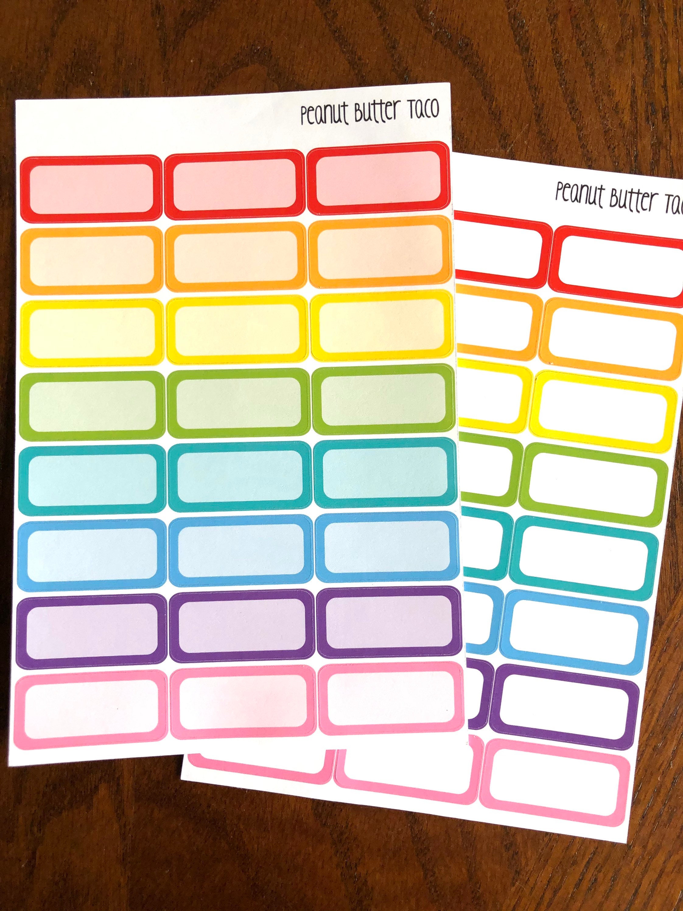 Rainbow Perfect Sized Boxes Planner Stickers Box Stickers | Etsy