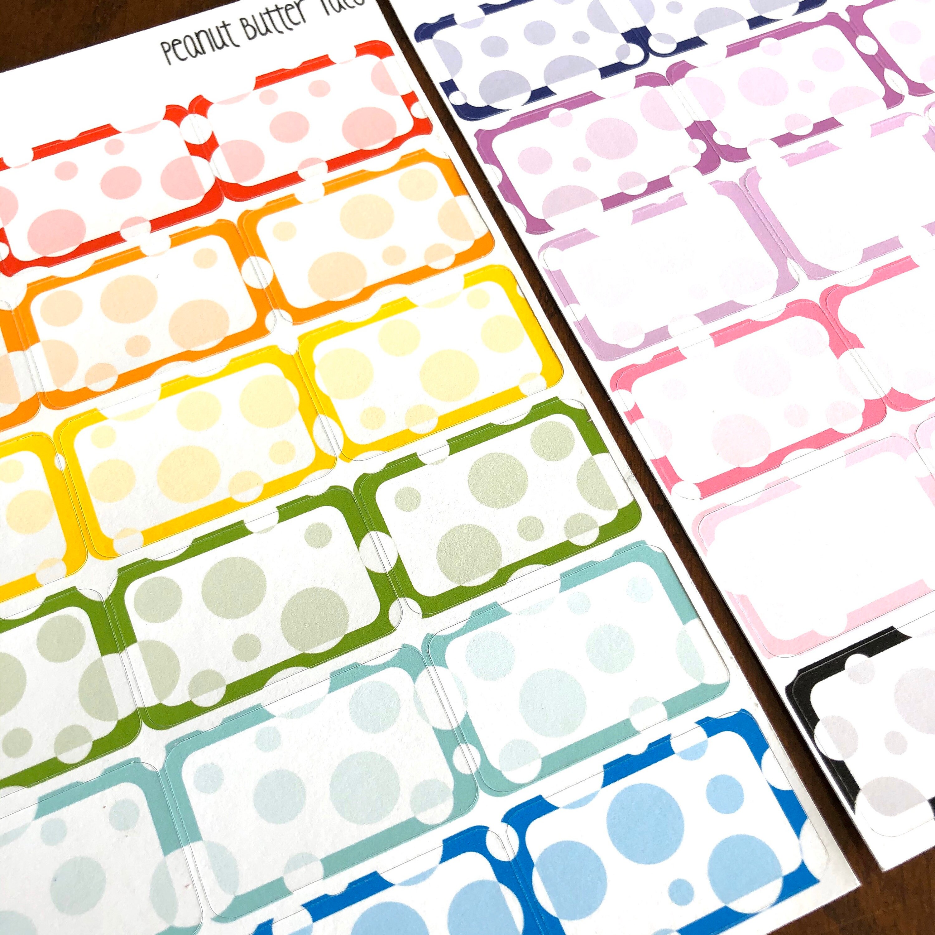 Inverse Polka Dot Half Boxes - Half Box Planner Stickers - Rainbow ...