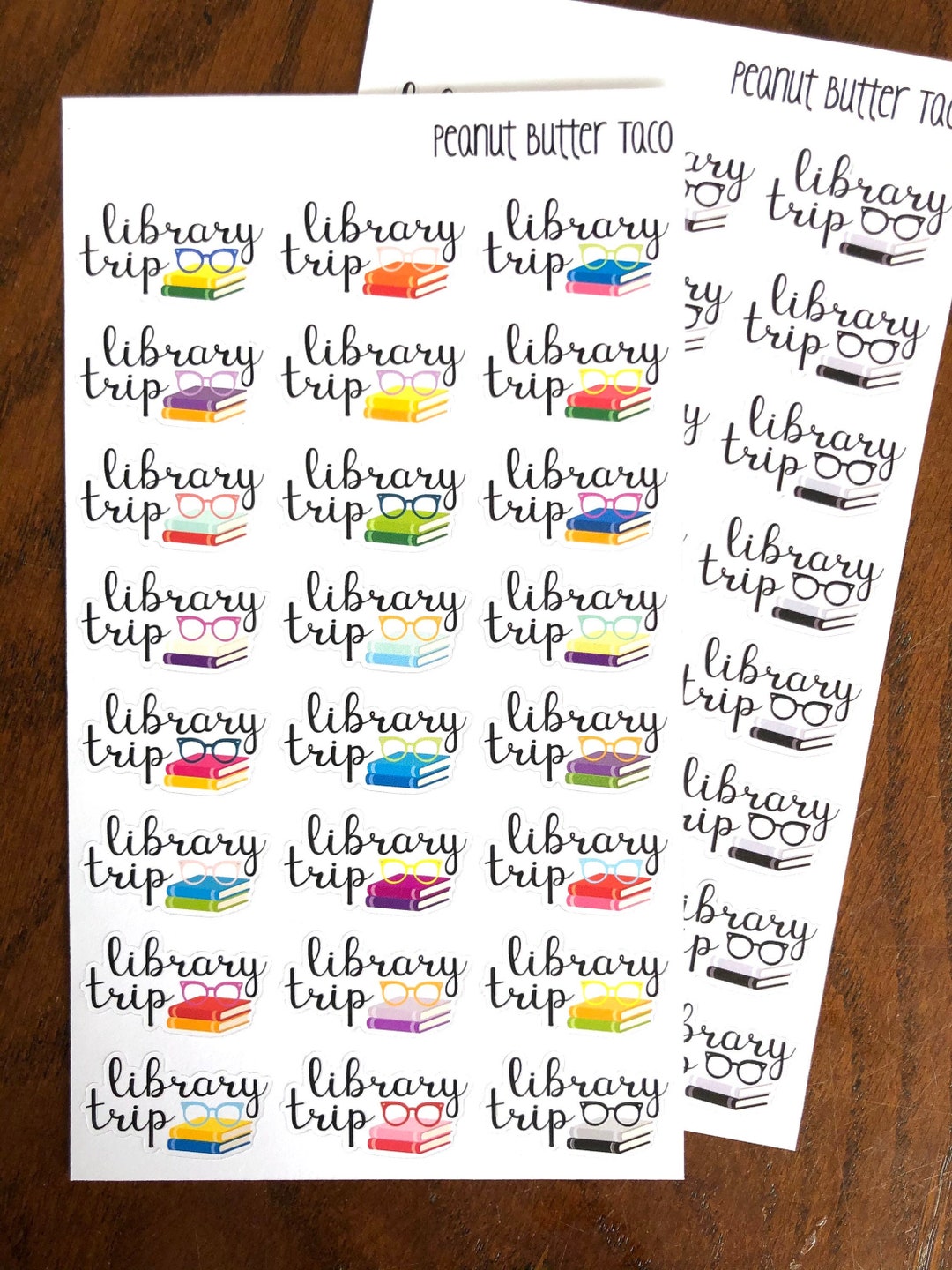 Library Trip Planner Stickers - Reading Planner Stickers - Library ...