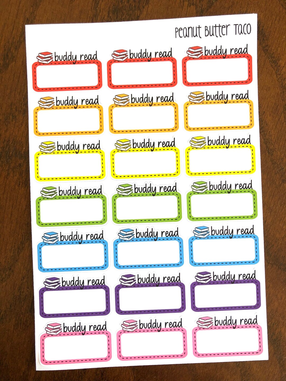 Buddy Read Boxes Planner Stickers - Book Lover Stickers - Reading ...