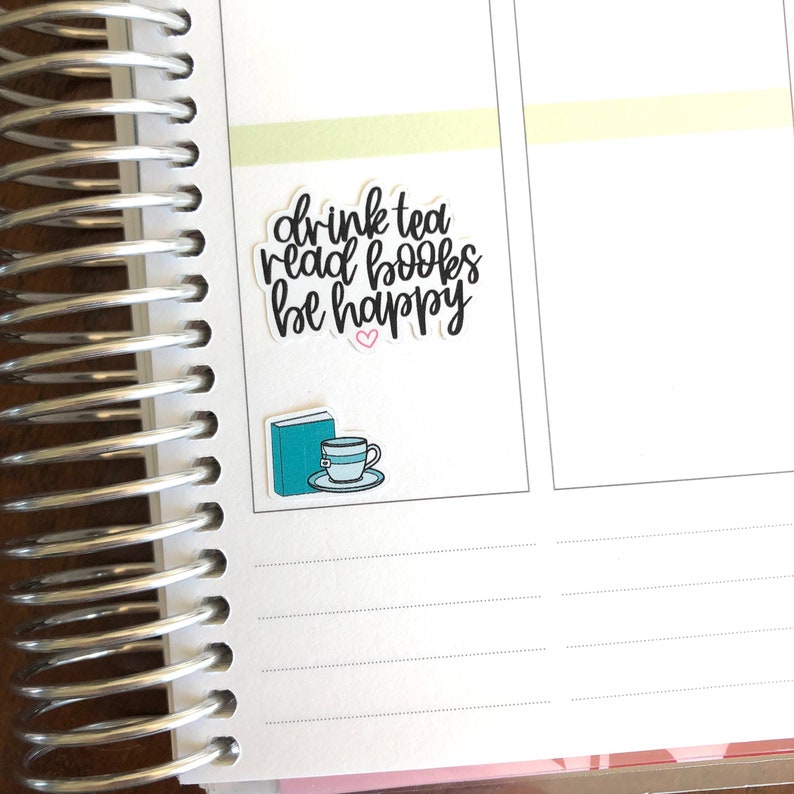 Tea & Books - Reading Stickers - Bookish Stickers - Reading Quotes ...