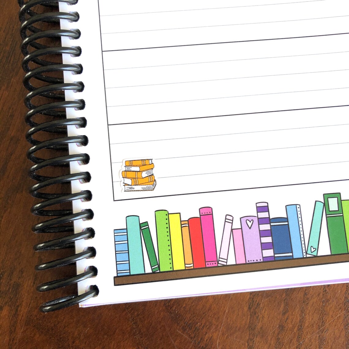 Monochrome Book Stacks Planner Stickers - Book Planner Stickers ...