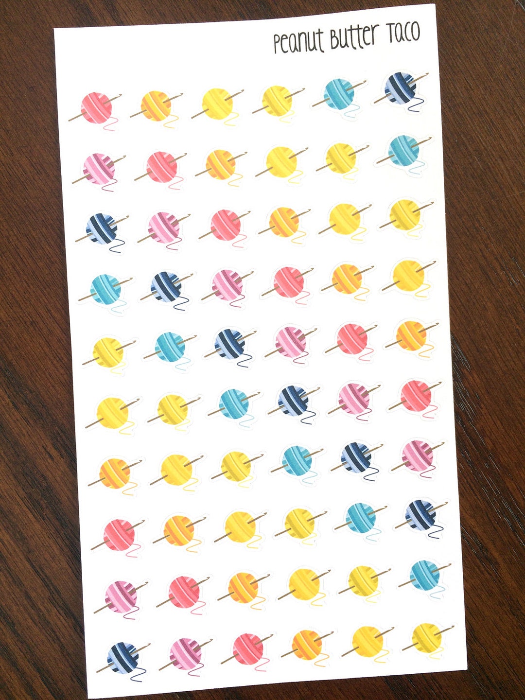 Crochet Yarn Ball Planner Stickers - Crochet Stickers - Yarn Balls ...