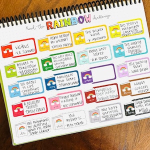 Read the Rainbow - Reading Challenge Planner Stickers - Reading Planner ...