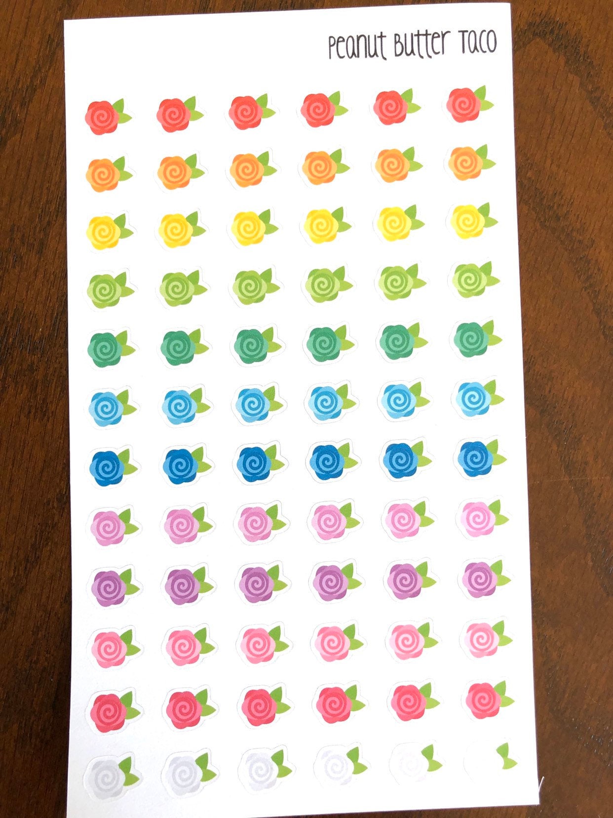 Rainbow Roses Stickers Rose Planner Stickers Small Flower - Etsy